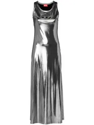 DIESEL® Logo-patch Lurex Maxi Dress