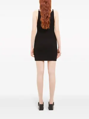 COURREGES Logo-appliqué Ribbed-knit Minidress