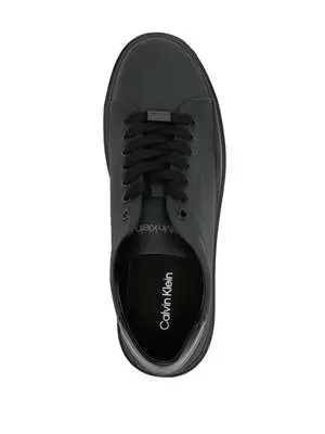 Calvin Klein Logo-debossed Textured Sneakers - Black