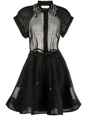 Zimmermann Matchmaker Flip Mini Dress - Black