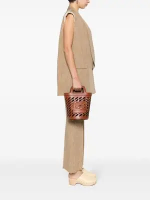 Etro Coffa Leather Tote Bag - Brown