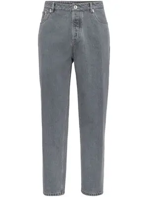 Brunello Cucinelli Charcoal Straight-leg Denim Jeans