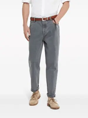 Brunello Cucinelli Charcoal Straight-leg Denim Jeans