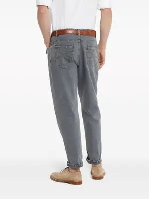 Brunello Cucinelli Charcoal Straight-leg Denim Jeans