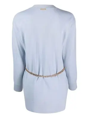 Michael Kors Chain-link Ribbed Cardigan - Blue