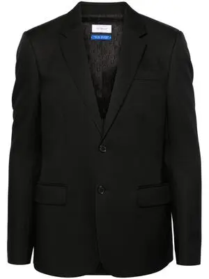 Off-White Single-breasted Twill-weave Blazer - Black