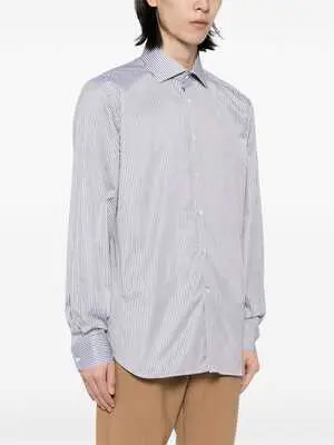 Corneliani Striped Cotton Shirt - Grey