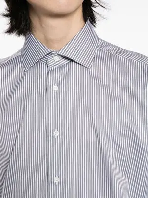 Corneliani Striped Cotton Shirt - Grey