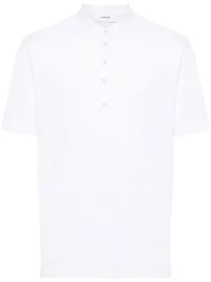 LARDINI Mock-neck Linen T-shirt