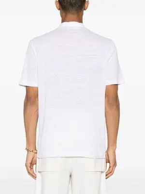 LARDINI Mock-neck Linen T-shirt