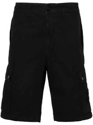 Stone Island Cotton Compass Cargo Shorts - Blue