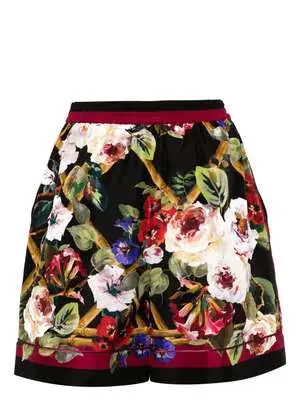 Dolce & Gabbana Floral-print Silk Pajama Shorts
