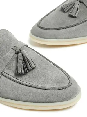 SCAROSSO Lucrezia Suede Mules - Grey