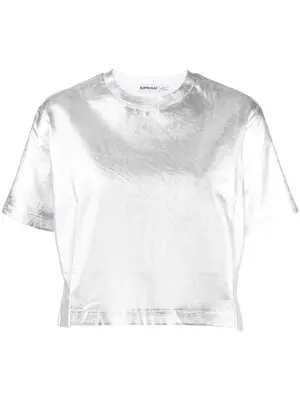Simkhai Metallic Short-sleeve T-shirt - Silver