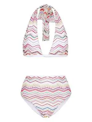 Missoni Zigzag Crochet-knit Bikini - White