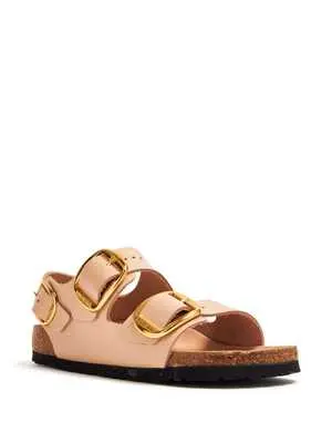 BIRKENSTOCK Side-buckle Slingback Leather Sandals - Neutrals