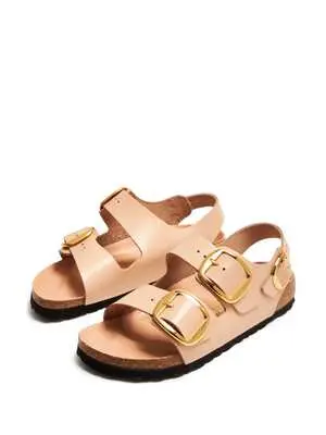BIRKENSTOCK Side-buckle Slingback Leather Sandals - Neutrals