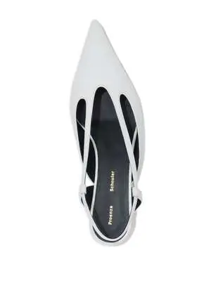 Proenza Schouler Leather Slingback Pumps - White