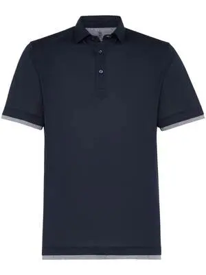 Brunello Cucinelli Layered-effect Polo Shirt - Blue