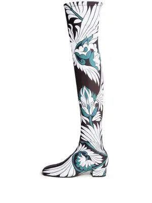 La DoubleJ Edie Graphic-print Boots - Brown