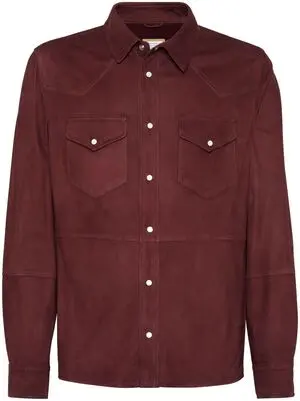 Brunello Cucinelli Long-sleeve Suede Shirt