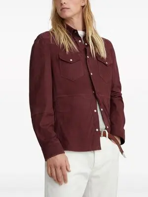 Brunello Cucinelli Long-sleeve Suede Shirt