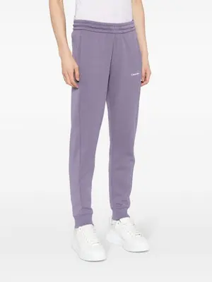 Calvin Klein Logo-print Cotton-blend Track Pants - Purple