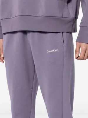 Calvin Klein Logo-print Cotton-blend Track Pants - Purple