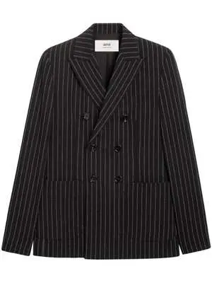 Ami Double-breasted Pinstripe Blazer