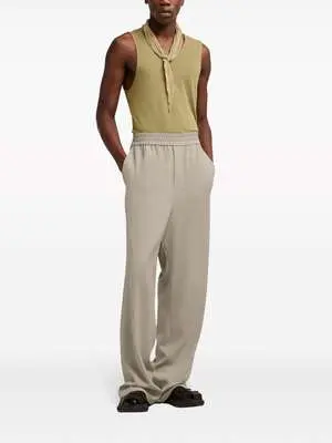 AMI Paris De Coeur Wide-leg Trousers - Neutrals