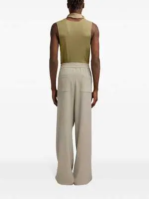 AMI Paris De Coeur Wide-leg Trousers - Neutrals
