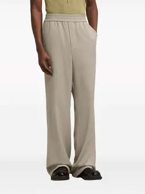 AMI Paris De Coeur Wide-leg Trousers - Neutrals
