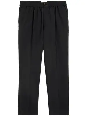 Ami Cropped Tapered Virgin Wool Trousers - Black
