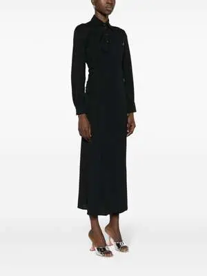 Rabanne Ruched Midi Wrap Dress - Black