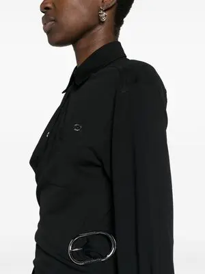 Rabanne Ruched Midi Wrap Dress - Black