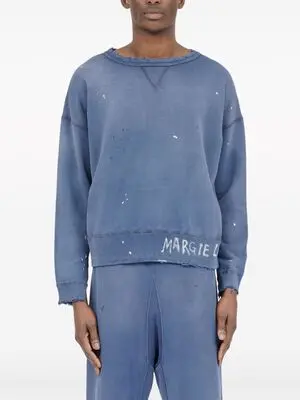 MAISON MARGIELA Handwritten Cotton Sweatshirt - Blue