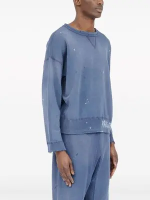 MAISON MARGIELA Handwritten Cotton Sweatshirt - Blue