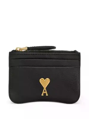 Ami Paris Paris Zipped Card Holder - Black