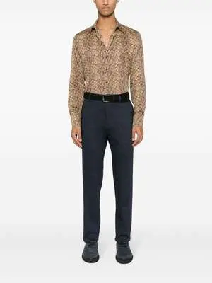 Etro Palm Tree-print Cotton Shirt - Orange