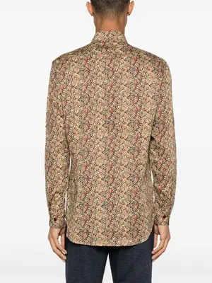 Etro Palm Tree-print Cotton Shirt - Orange