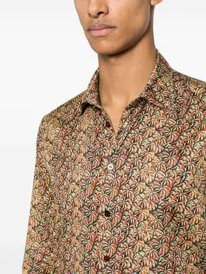 Etro Palm Tree-print Cotton Shirt - Orange
