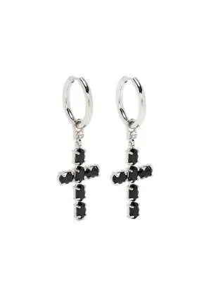 Dolce & Gabbana Cross-charm Hoop Earrings - Silver