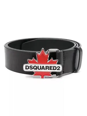 Dsquared2 Logo-plaque Calf Leather Belt - Black