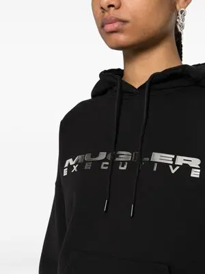 MUGLER Logo-lettering Jersey Hoodie