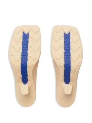 Burberry Equestrian Knight Mules - Neutrals
