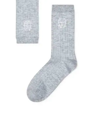 Brunello Cucinelli Intarsia-logo Knitted Socks