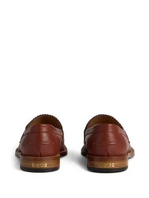 Dsquared2 Pebbled Leather Penny Loafers