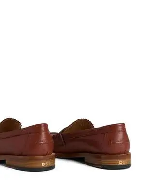 Dsquared2 Pebbled Leather Penny Loafers