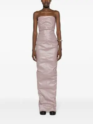 Rick Owens Coated Strapless Bustier Gown - Pink