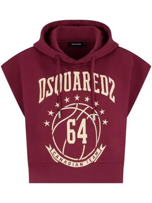 Dsquared2 Logo-print Sleeveless Cotton Hoodie